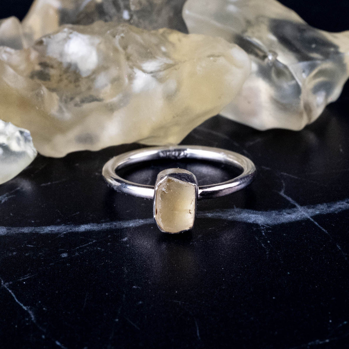 Libyan Desert Glass Ring .925 Silver — InnerVision Crystals