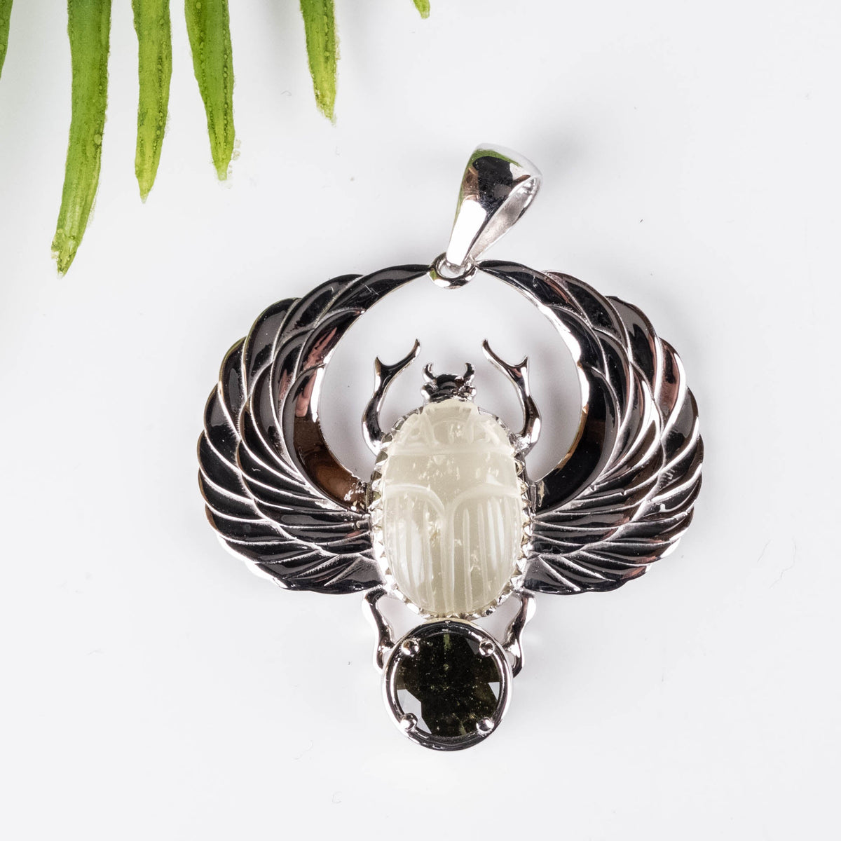 Libyan Desert Glass Scarab + Moldavite Pendant - Limited Edition ...