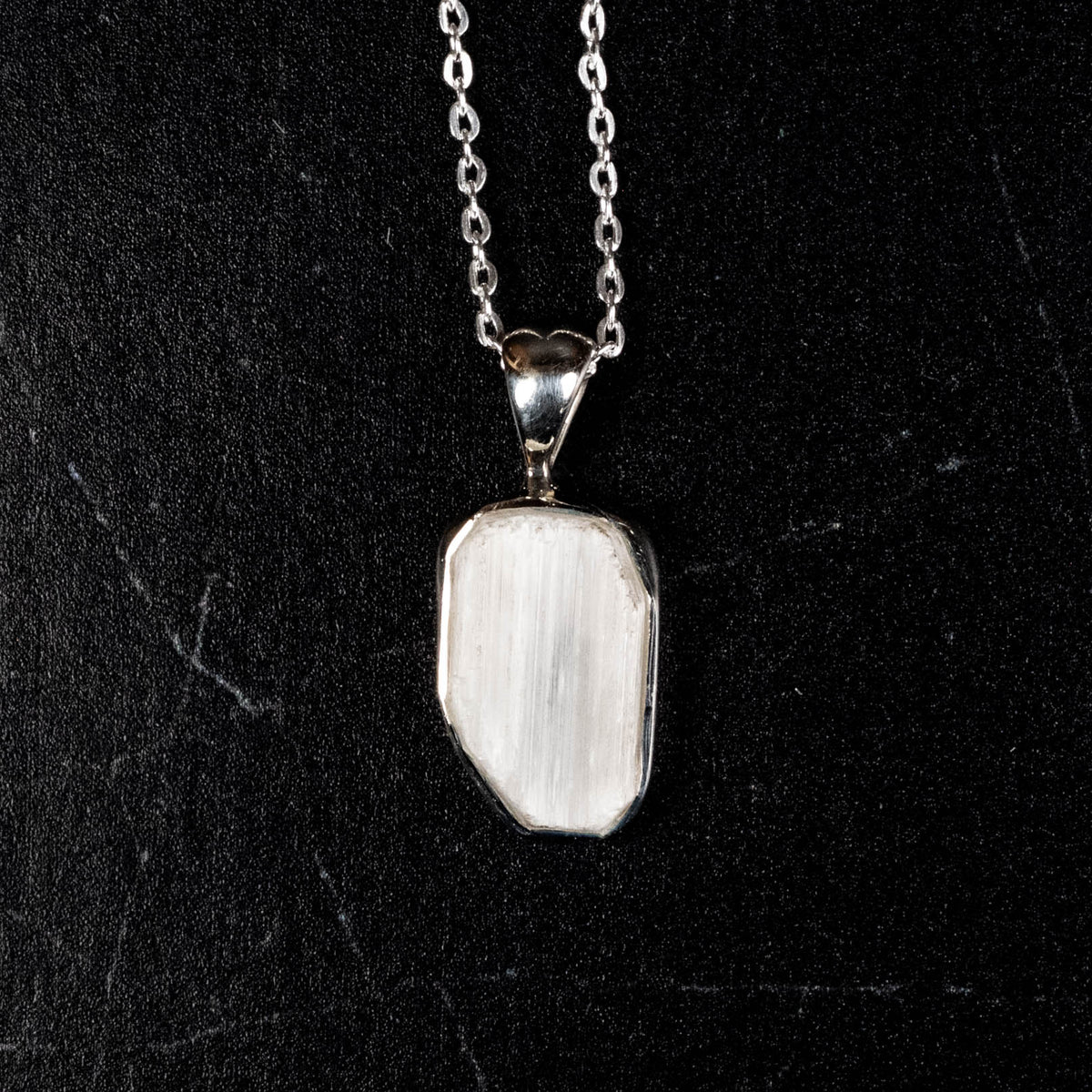 Satin Spar - Selenite Pendant + 18" Chain .925 Silver — InnerVision ...