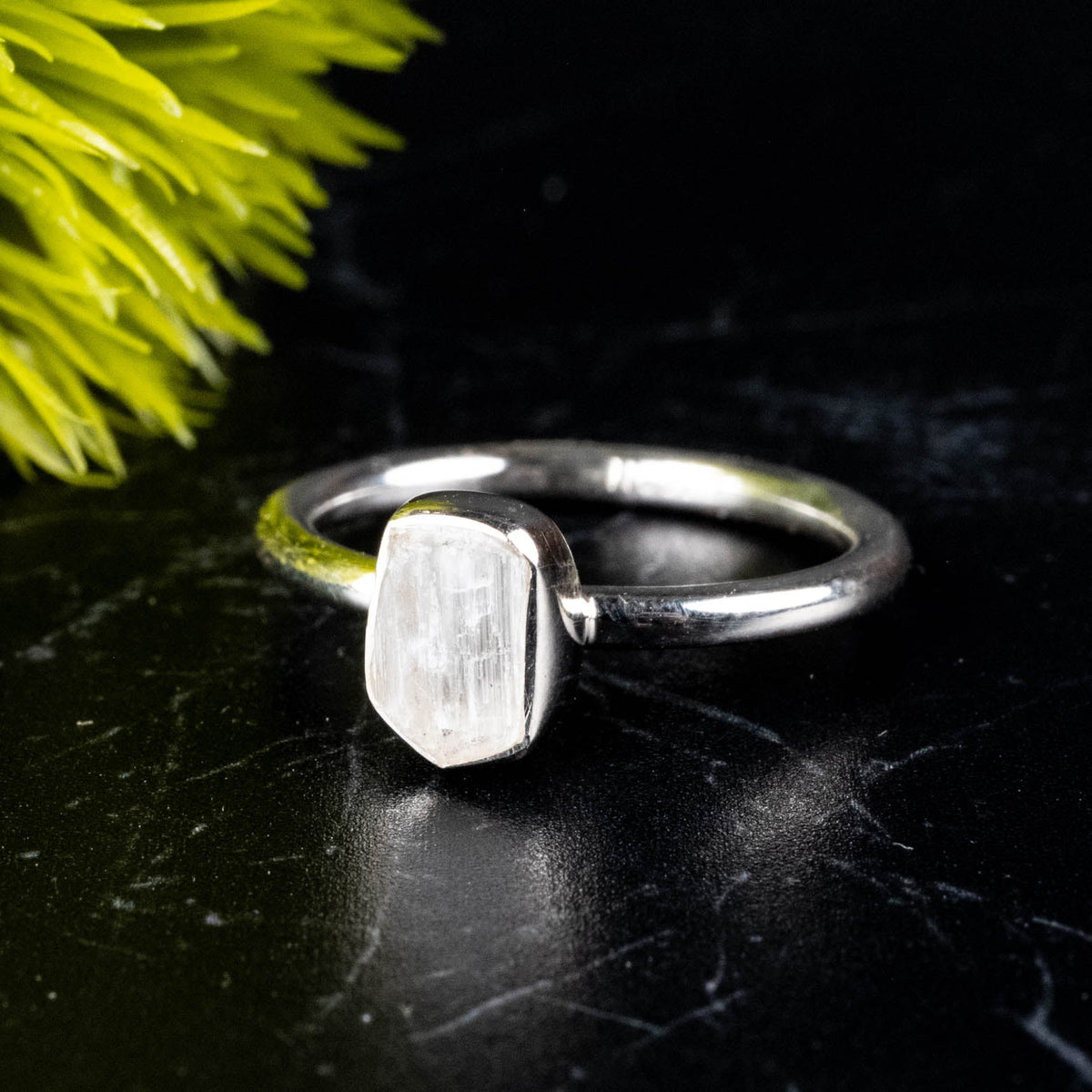 Selenite / Satin Spar Ring .925 Silver — InnerVision Crystals