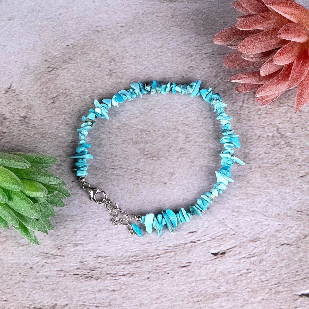 Sleeping Beauty Turquoise Chip Bracelet .925 Adjustable — InnerVision ...